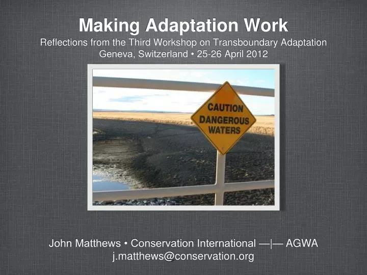 PPT - Making Adaptation Work PowerPoint Presentation, free download ...