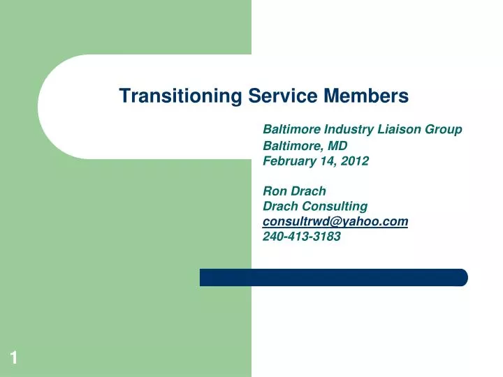 PPT - Transitioning Service Members PowerPoint Presentation, free ...