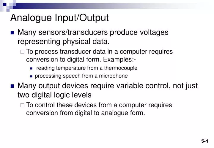 PPT - Analogue Input/Output PowerPoint Presentation, free download - ID ...