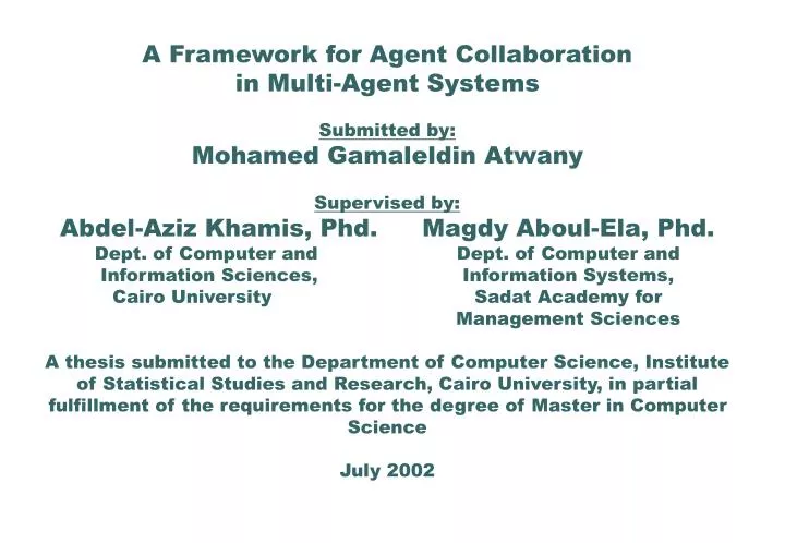 PPT - A Framework for Agent Collaboration in Multi-Agent Systems ...