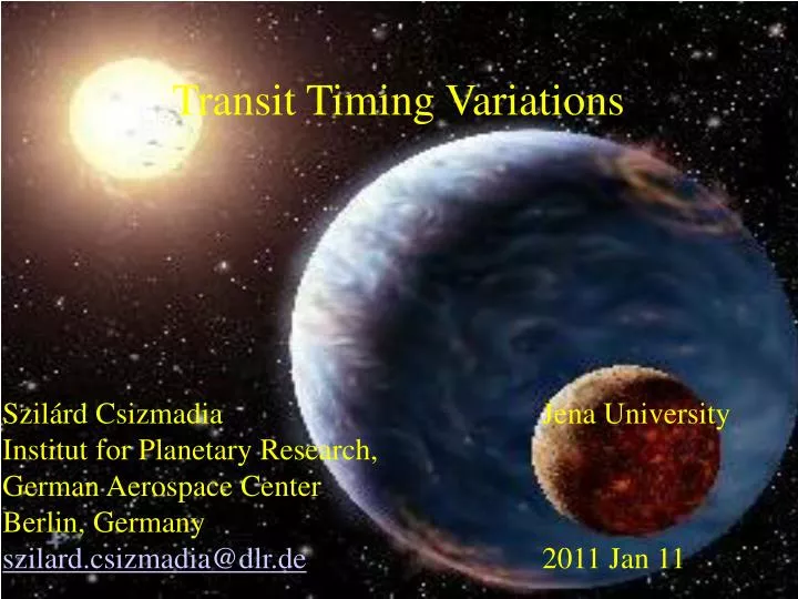 PPT - Transit Timing Variations PowerPoint Presentation, free download ...