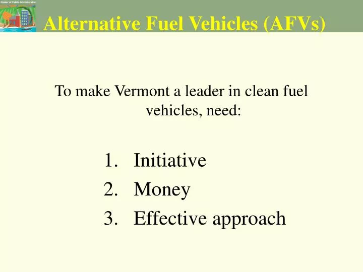 PPT - Alternative Fuel Vehicles (AFVs) PowerPoint Presentation, free ...