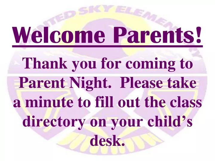 PPT - Welcome Parents! PowerPoint Presentation, free download - ID:3853686