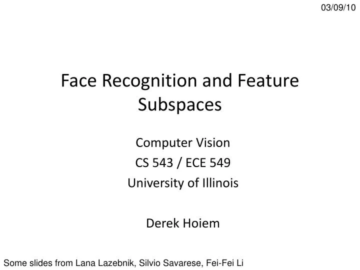 Ppt Face Recognition And Feature Subspaces Powerpoint Presentation