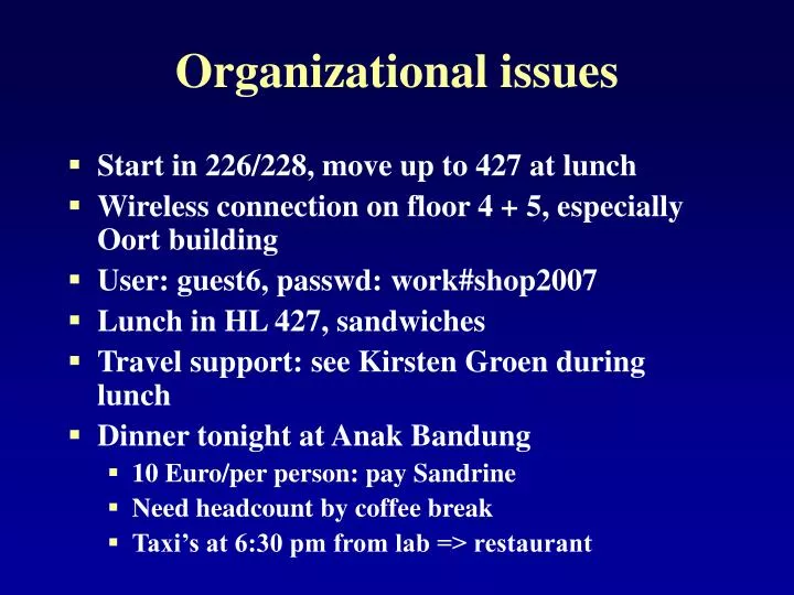 PPT - Organizational issues PowerPoint Presentation, free download - ID ...