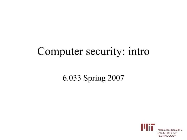 PPT - Computer security: intro PowerPoint Presentation, free download ...