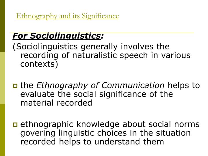 PPT - ETHNOGRAPHY PowerPoint Presentation - ID:3856726