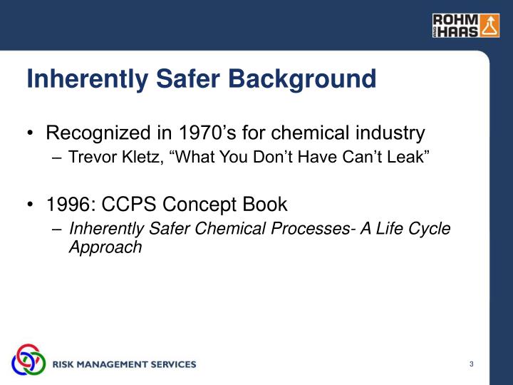 PPT - Introduction to Inherently Safer Concepts PowerPoint Presentation ...
