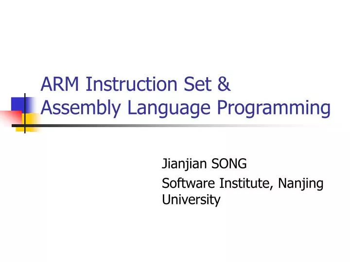 Ppt Arm Instruction Set And Assembly Language Programming Powerpoint Presentation Id3857458