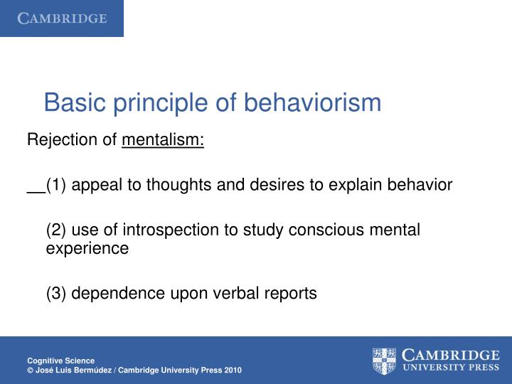 PPT - Chapter 1: Behaviorism and the beginning of cognitive science ...