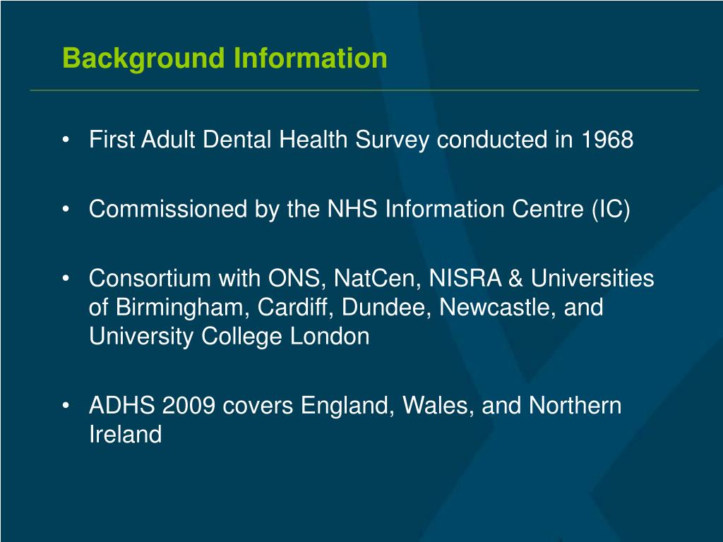 PPT - Adult Dental Health Survey Ian O’ Sullivan ONS Social Surveys ...
