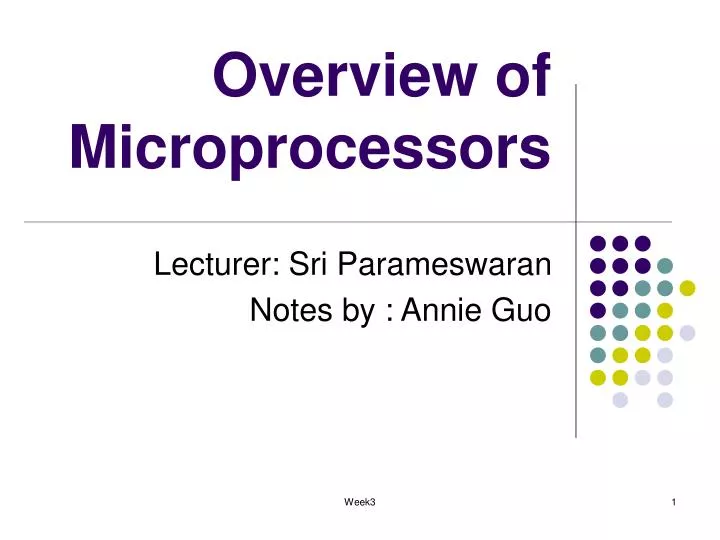 PPT - Overview of Microprocessors PowerPoint Presentation, free ...