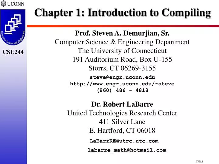 PPT - Chapter 1: Introduction to Compiling PowerPoint Presentation ...