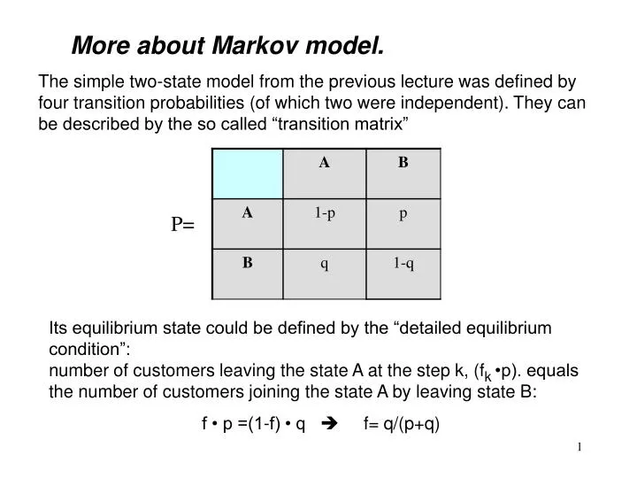 PPT - More about Markov model. PowerPoint Presentation, free download ...
