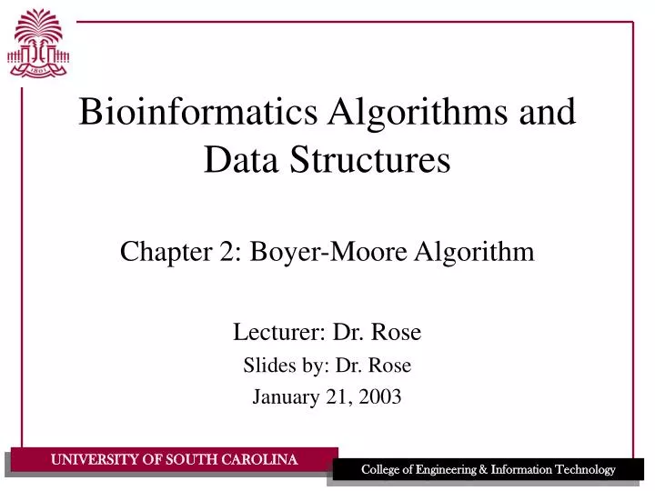 PPT - Bioinformatics Algorithms and Data Structures PowerPoint ...