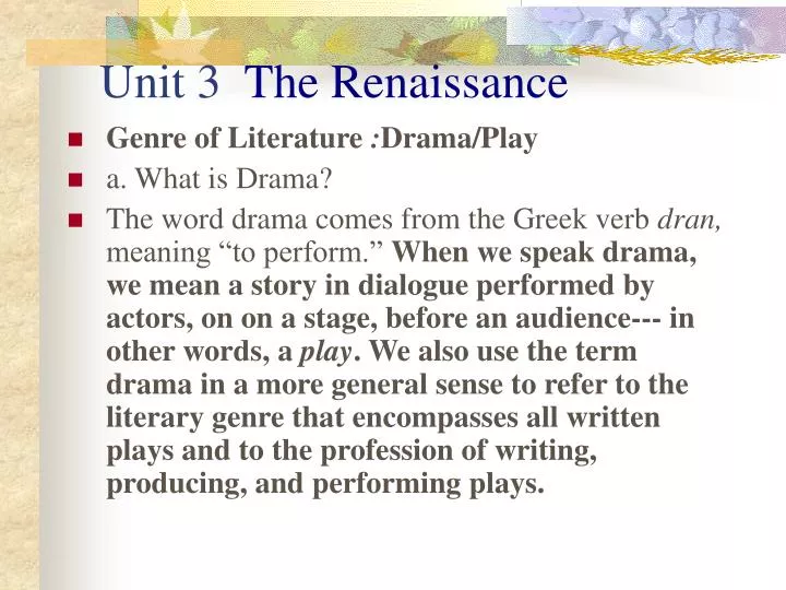 PPT - Unit 3 The Renaissance PowerPoint Presentation, free download ...