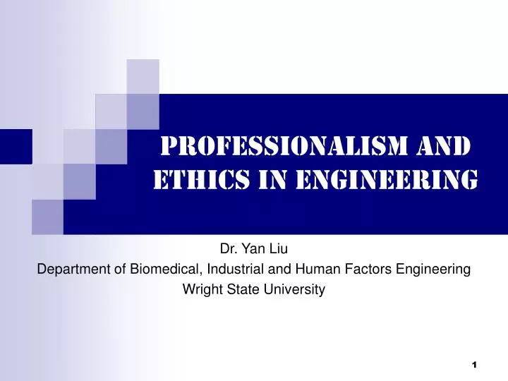 PPT - Professionalism and ethics in engineering PowerPoint Presentation ...