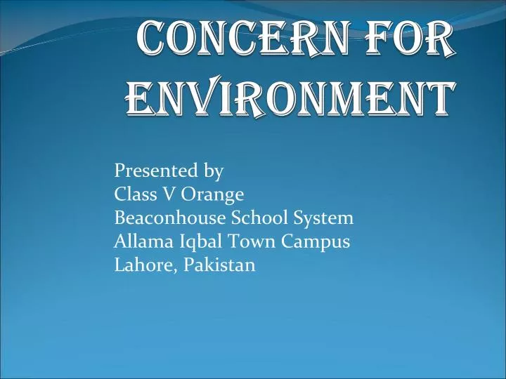 PPT - Concern For Environment PowerPoint Presentation, free download ...