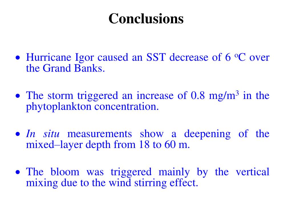 PPT - Hurricane Igor Impacts on the Stratification and Phytoplankton ...