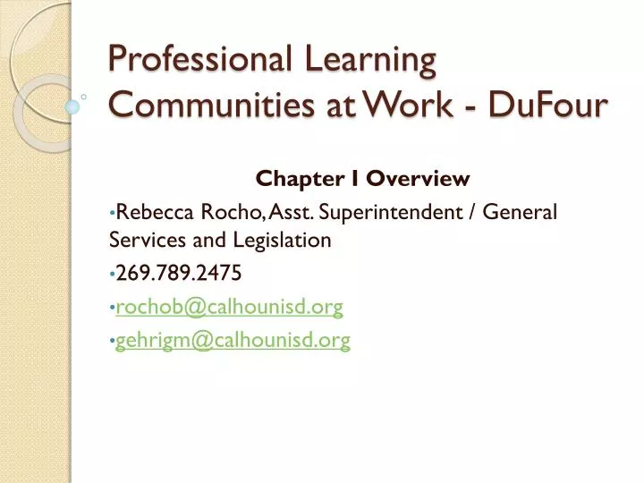 PPT - Professional Learning Communities at Work - DuFour PowerPoint ...