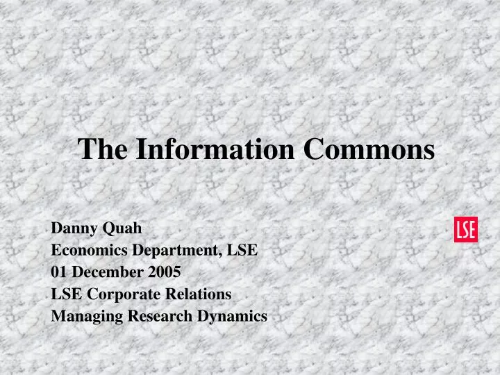 PPT - The Information Commons PowerPoint Presentation, free download ...