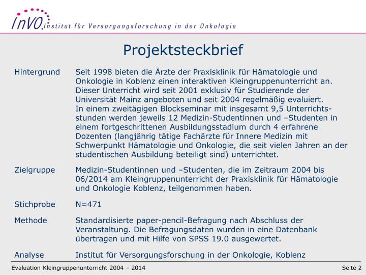 PPT - Projektsteckbrief PowerPoint Presentation - ID:3867970