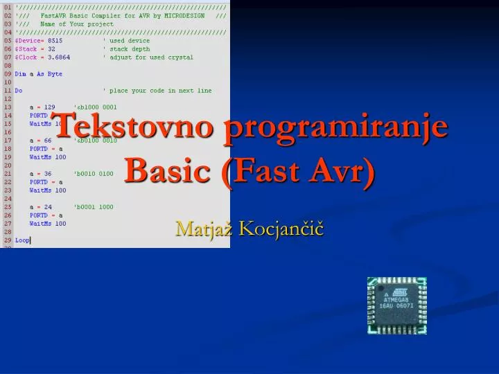 PPT - Tekstovno programiranje Basic (Fast Avr) PowerPoint Presentation ...