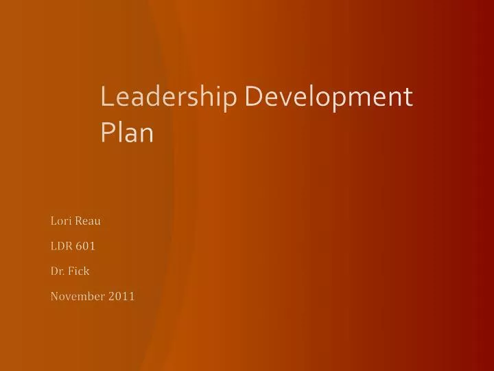 PPT - Leadership Development Plan PowerPoint Presentation, free ...