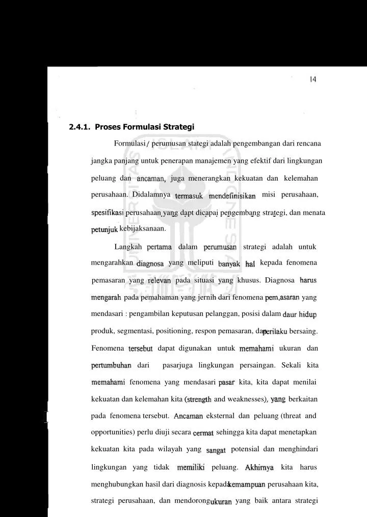 PPT - 2.4.1. Proses Formulasi Strategi Formulasi perumusan stategi ...