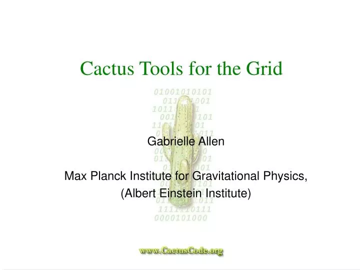 PPT - Cactus Tools for the Grid PowerPoint Presentation, free download ...