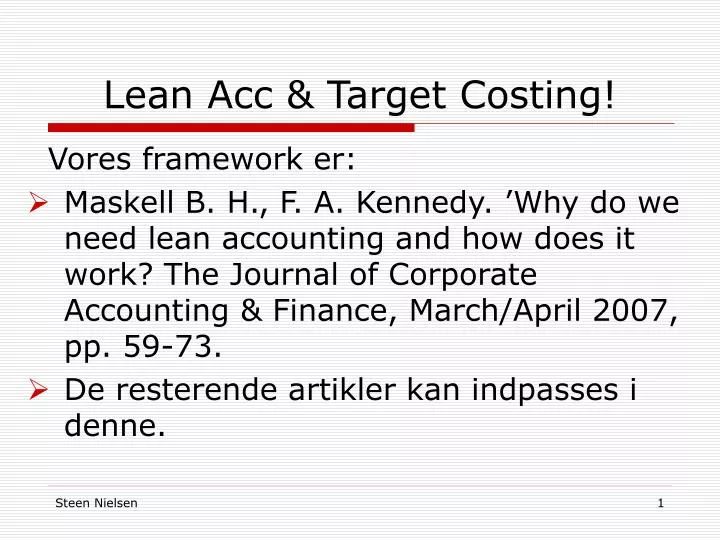 PPT - Lean Acc & Target Costing! PowerPoint Presentation, free download ...