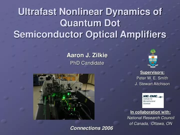 PPT - Ultrafast Nonlinear Dynamics of Quantum Dot Semiconductor Optical ...