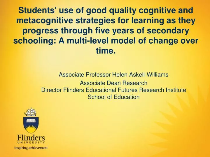PPT - Associate Professor Helen Askell -Williams PowerPoint ...
