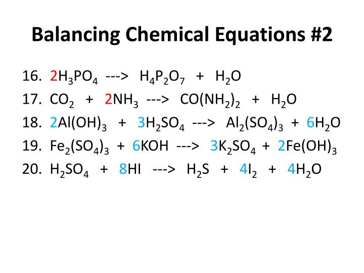PPT - Balancing Chemical Equations # 2 PowerPoint Presentation - ID:3871925