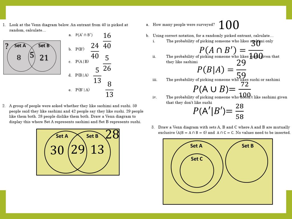 Conditional Probability Using Venn Diagrams Tes Conditional Conditional Probability Using Venn Diagrams Tes Conditional