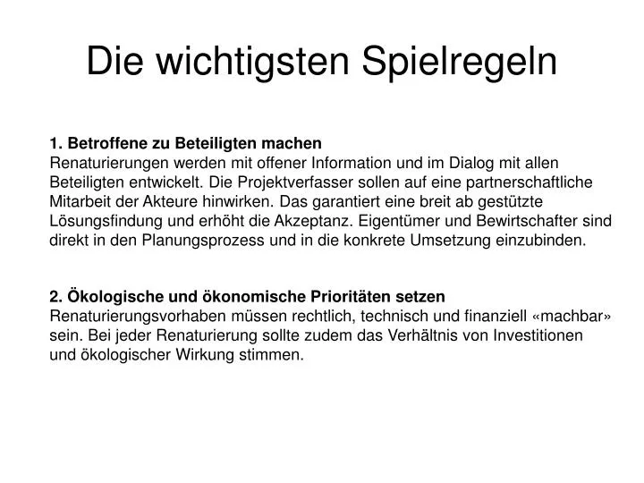 PPT - Die wichtigsten Spielregeln PowerPoint Presentation, free ...