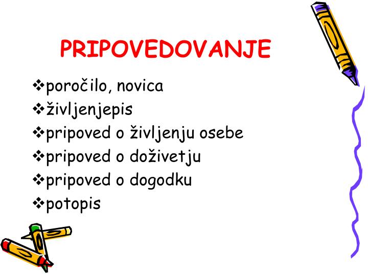 PPT - BESEDILNE VRSTE PowerPoint Presentation - ID:3873058