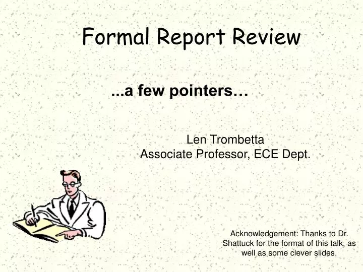 PPT - Formal Report Review PowerPoint Presentation, free download - ID ...