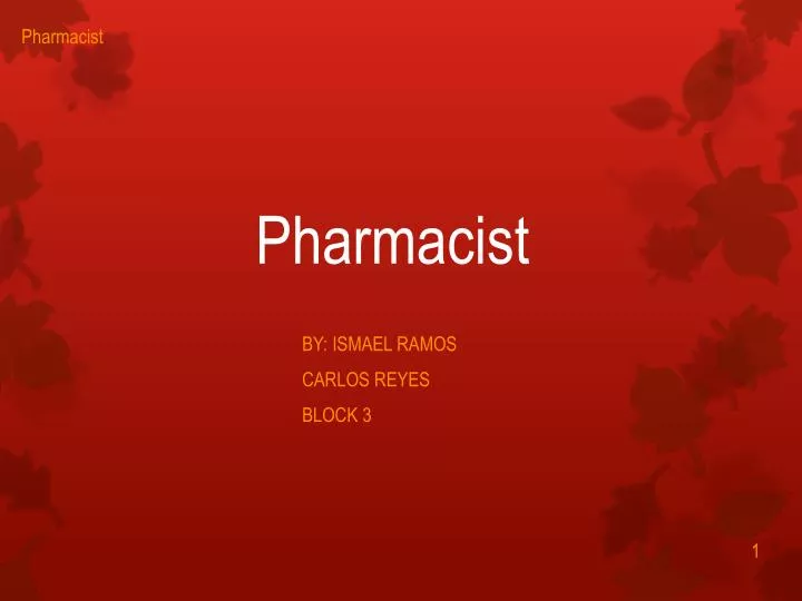 PPT - Pharmacist PowerPoint Presentation, free download - ID:3873746