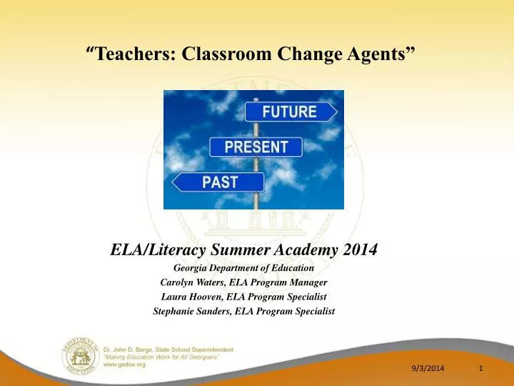 PPT - “ Teachers: Classroom Change Agents” PowerPoint Presentation - ID ...