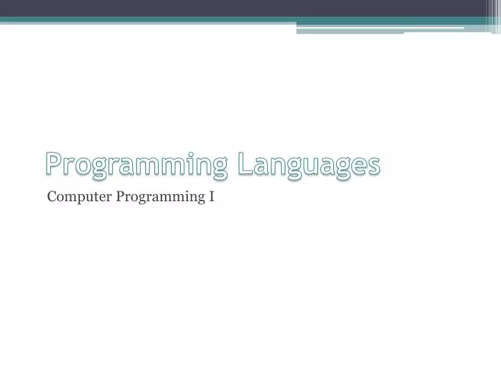 PPT - Programming Languages PowerPoint Presentation, free download - ID ...
