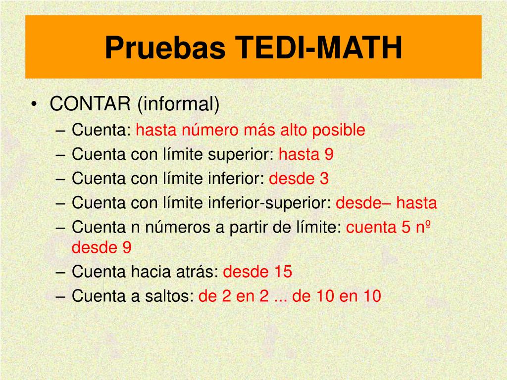 PPT - INSTRUMENTOS DE EVALUACIÓN DEL DESARROLLO MATEMÁTICO Y LAS DIFICULTADES ESPECÍFICAS DEL ...