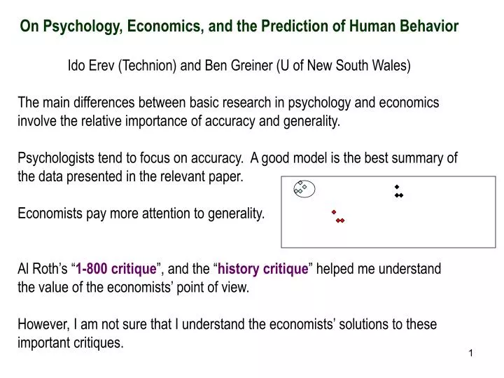 PPT - On Psychology, Economics, and the Prediction of Human Behavior ...