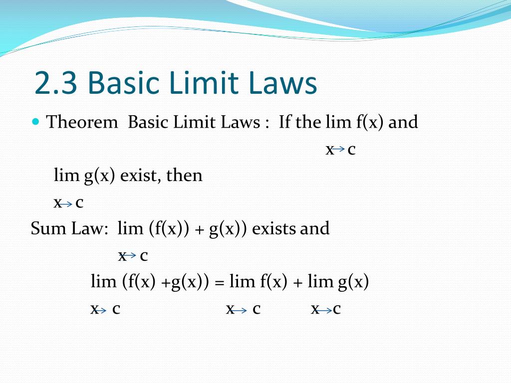 PPT 2 3 Basic Limit Laws PowerPoint Presentation Free Download ID