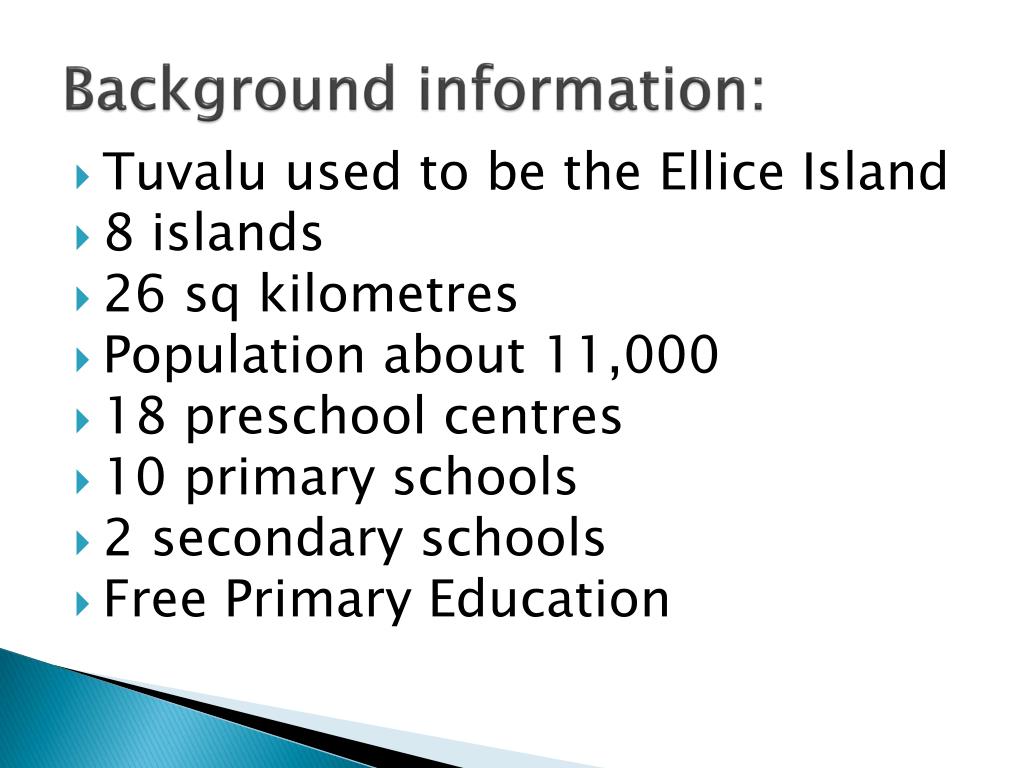 PPT - Tuvalu Action Plan: Out Of School Children (Those attending ...
