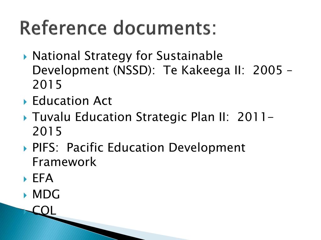 PPT - Tuvalu Action Plan: Out Of School Children (Those attending ...