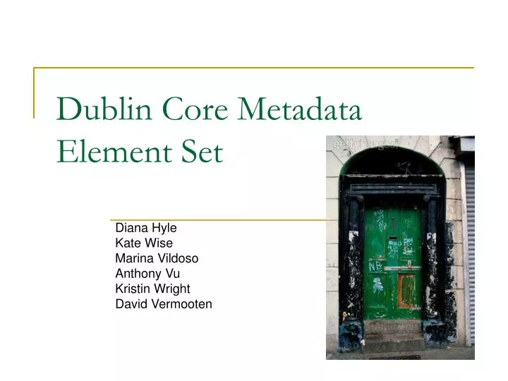 PPT - Dublin Core Metadata Element Set PowerPoint Presentation, free ...