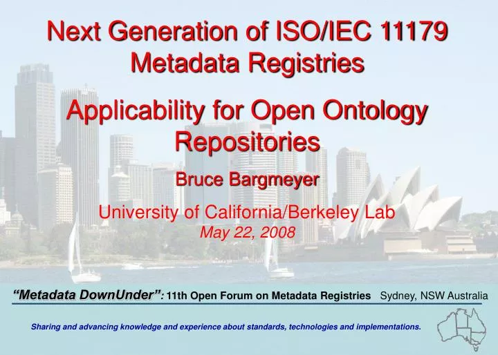 PPT - Next Generation of ISO/IEC 11179 Metadata Registries ...