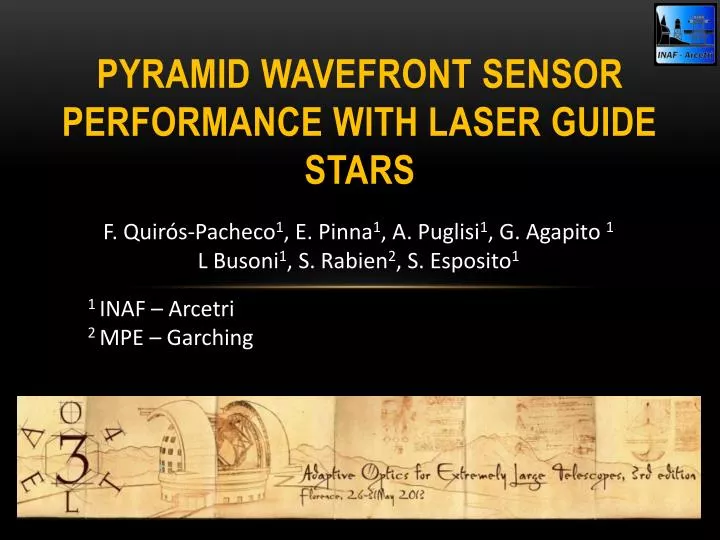 PPT - Pyramid wavefront sensor performance with laser guide stars ...