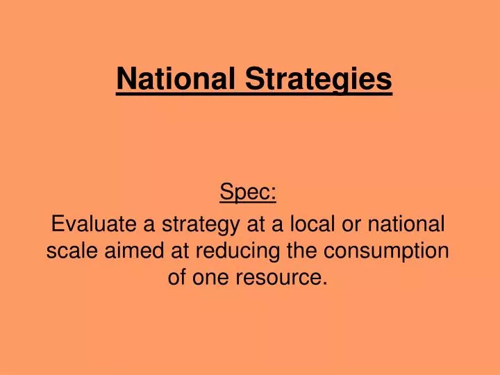 PPT - National Strategies PowerPoint Presentation, free download - ID ...